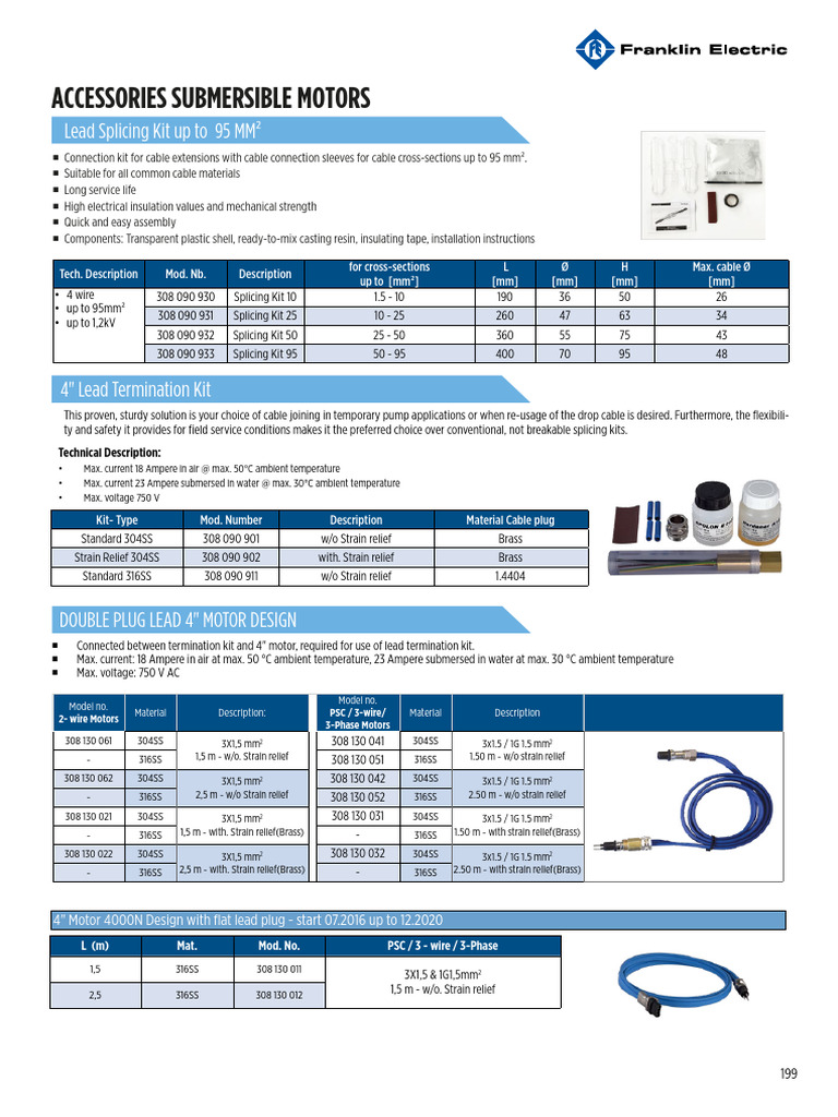 Subm Motor Accessories Catalog en | PDF | Electrical Connector ...