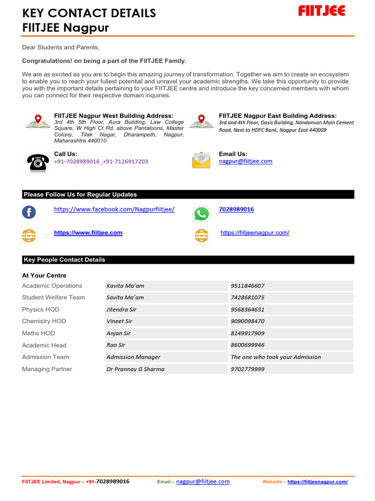 Key Contact Details Nagpur | PDF
