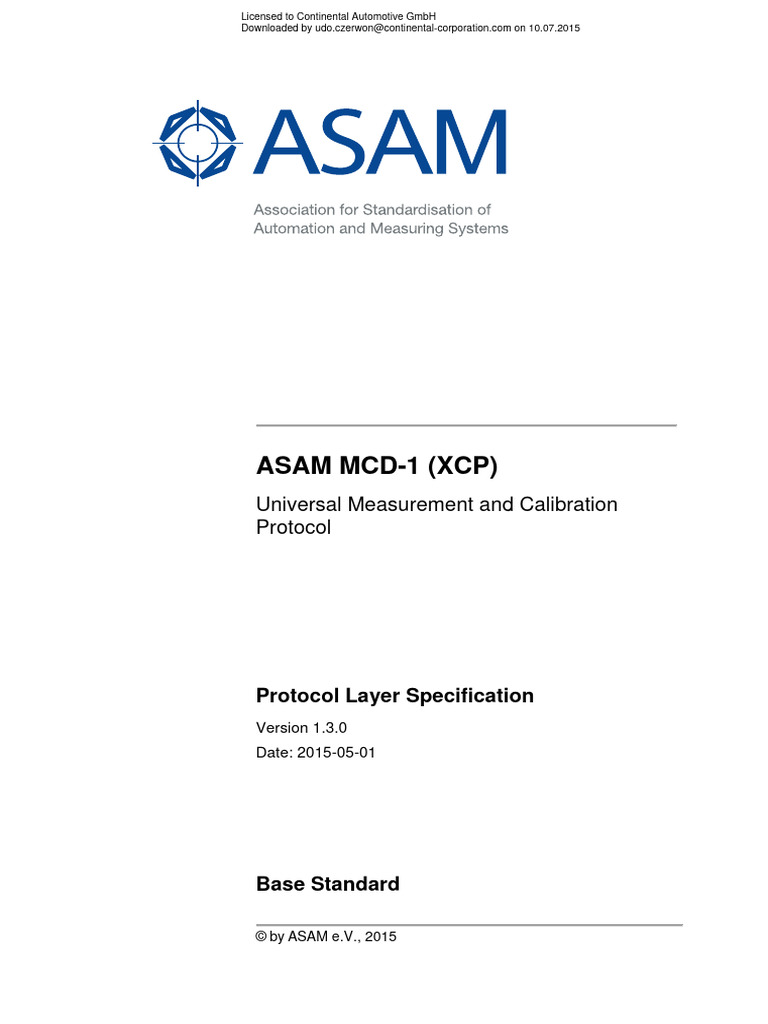 ASAM - XCP - MCD-1 (ASAP1) - Universal Measurement and Calibration ...