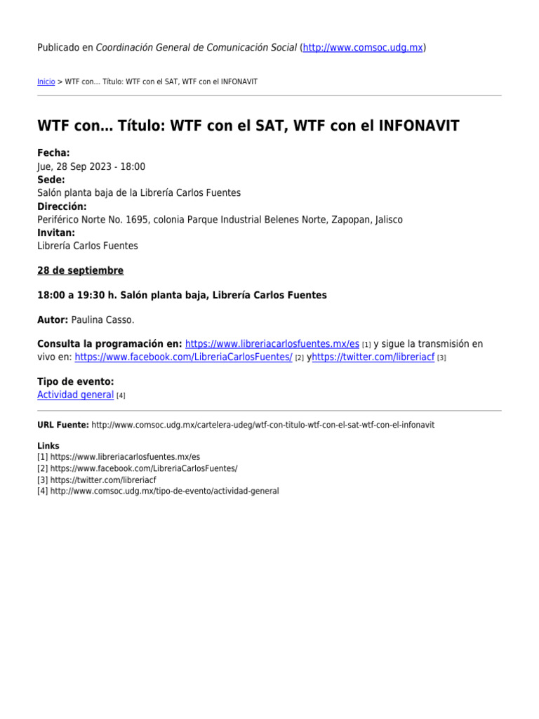 Coordinacion General de Comunicacion Social - WTF Con. Titulo WTF Con El Sat WTF Con El ...