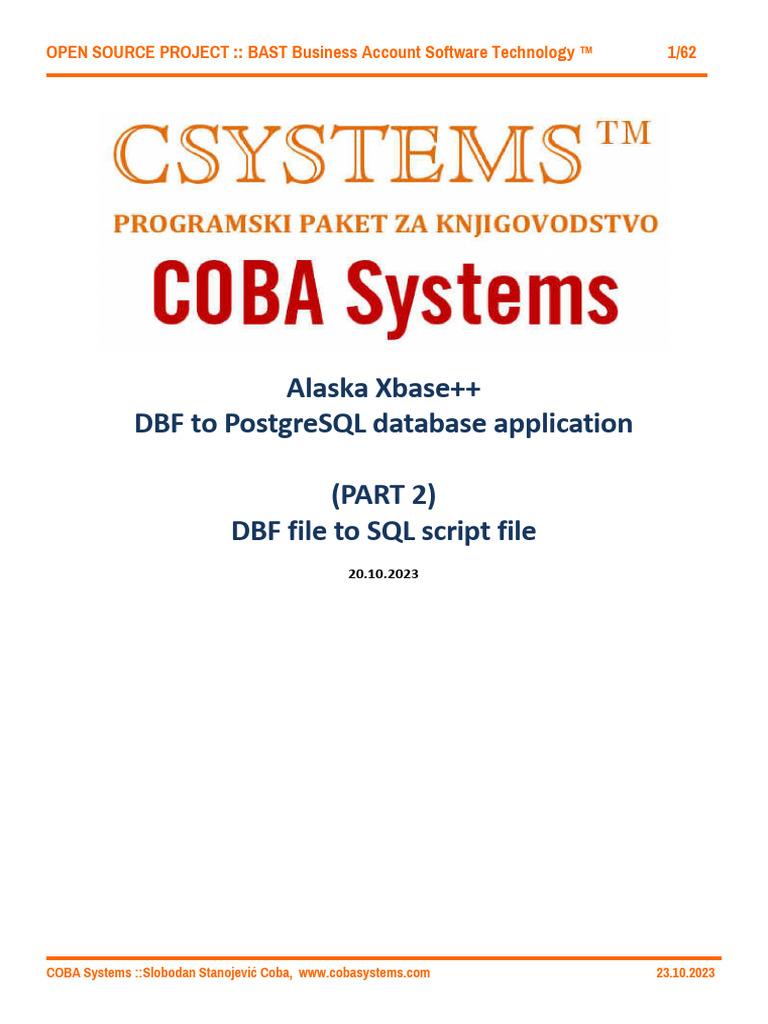 Alaska Xbase++ To PostgreSQL (Part 2) | PDF