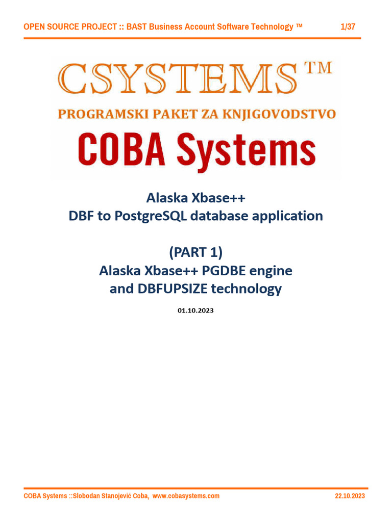 Alaska Xbase++ To PostgreSQL (Part 1) | PDF