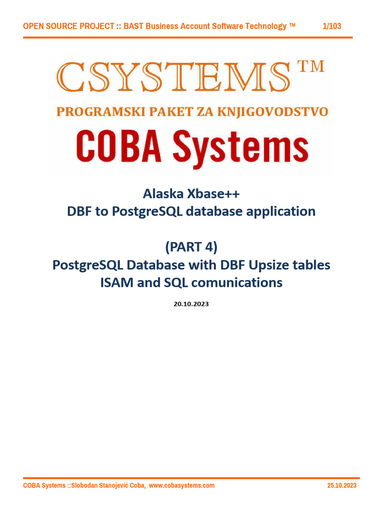 Alaska Xbase++ To PostgreSQL (Part 4) | PDF | Postgre Sql | Databases