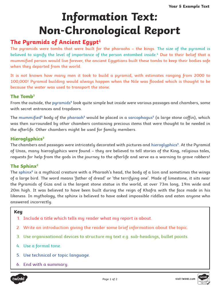 Genre Features Example Text Pdf Egyptian Pyramids Ancient Egypt