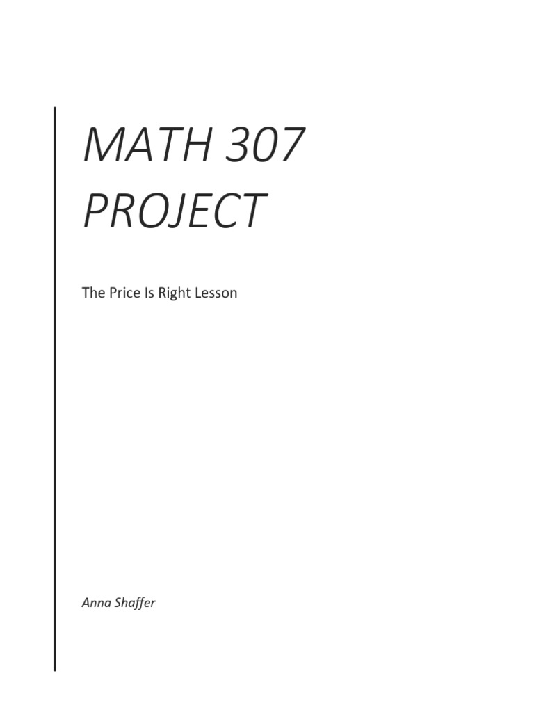 Math 307 Project | PDF | Histogram | Luxury Goods
