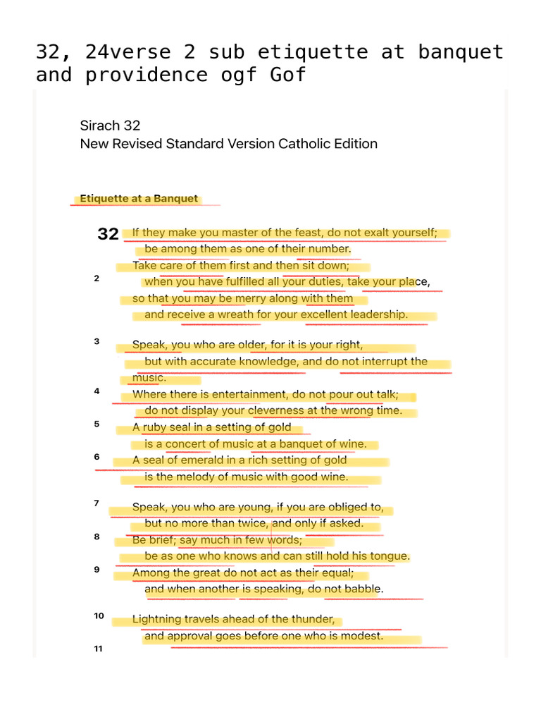 Sirach 32 | PDF | Law