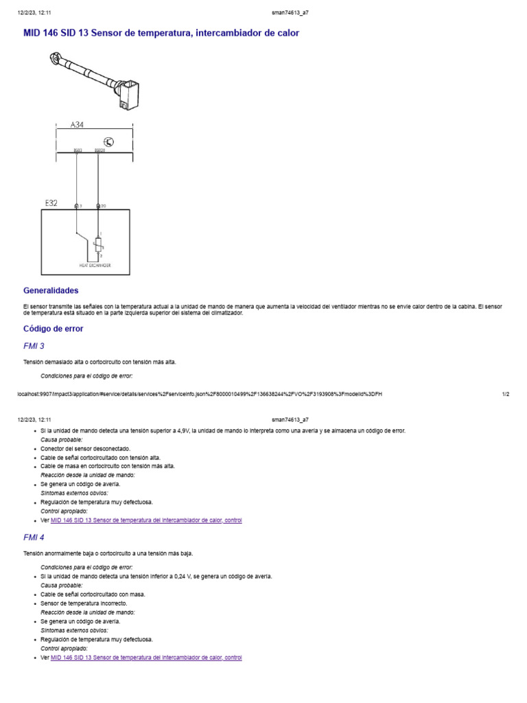MID 146 SID 13 Sensor de Temperatura, Intercambiador de Calor | PDF