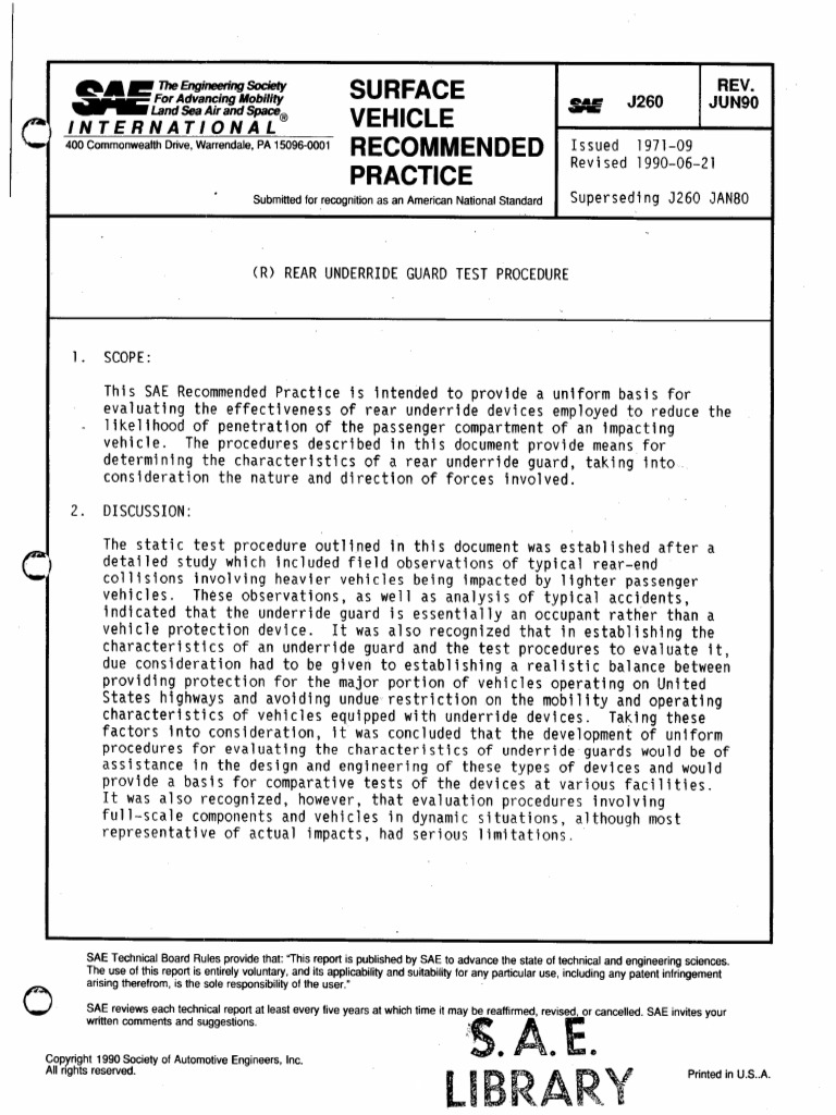 SAE J260-1990 Scan | PDF | Semi Trailer Truck | Transport