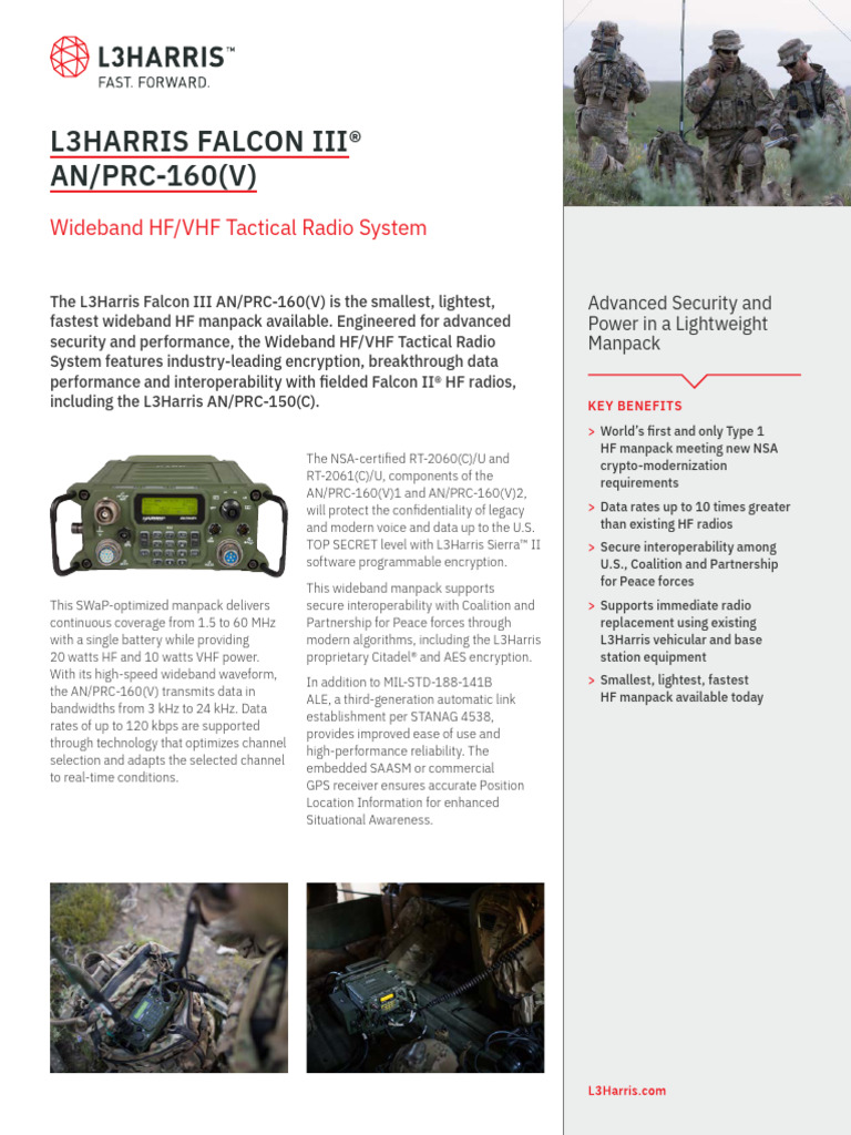 Cs TC Datasheet An PRC 160v Wideband HF VHF Tactical Radio | PDF ...