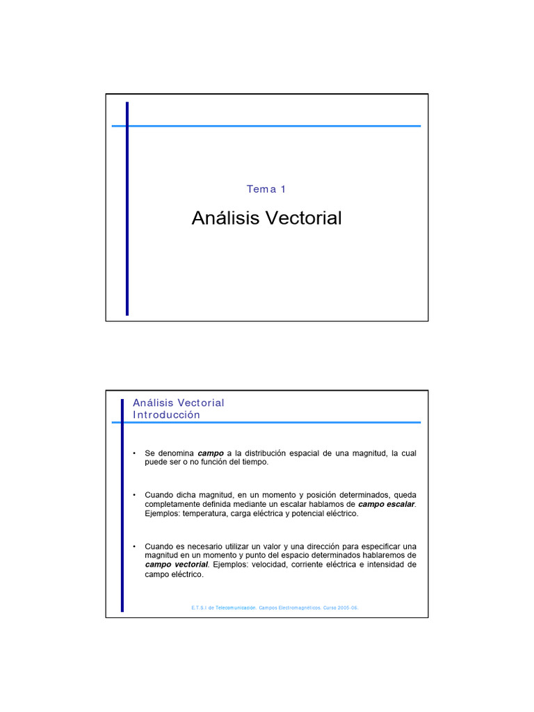 Análisis Vectorial y Sistemas Coordenados | PDF | Vector Euclidiano | Degradado