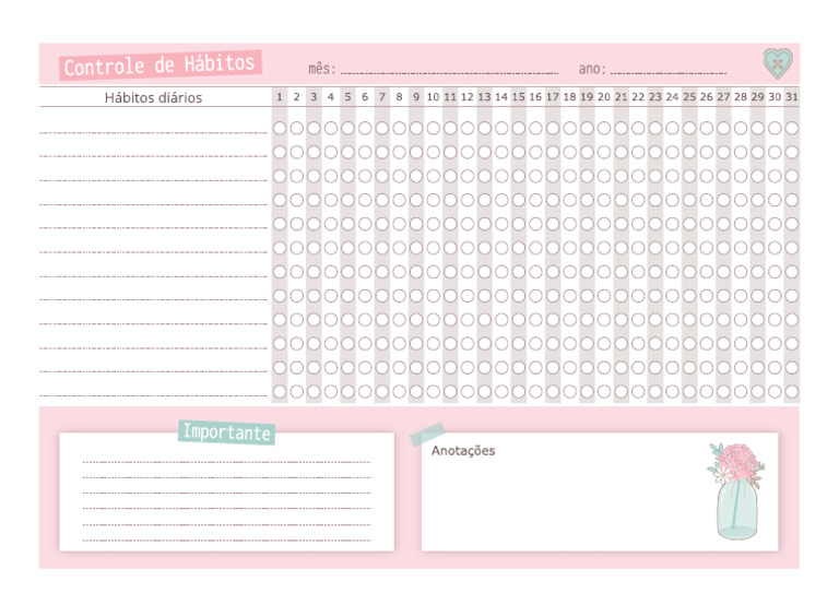 Controle Habitos A4 | PDF