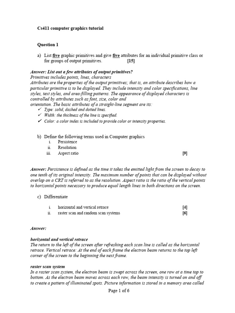 Cs411 Tutorial | PDF | Computer Science | Computer Graphics