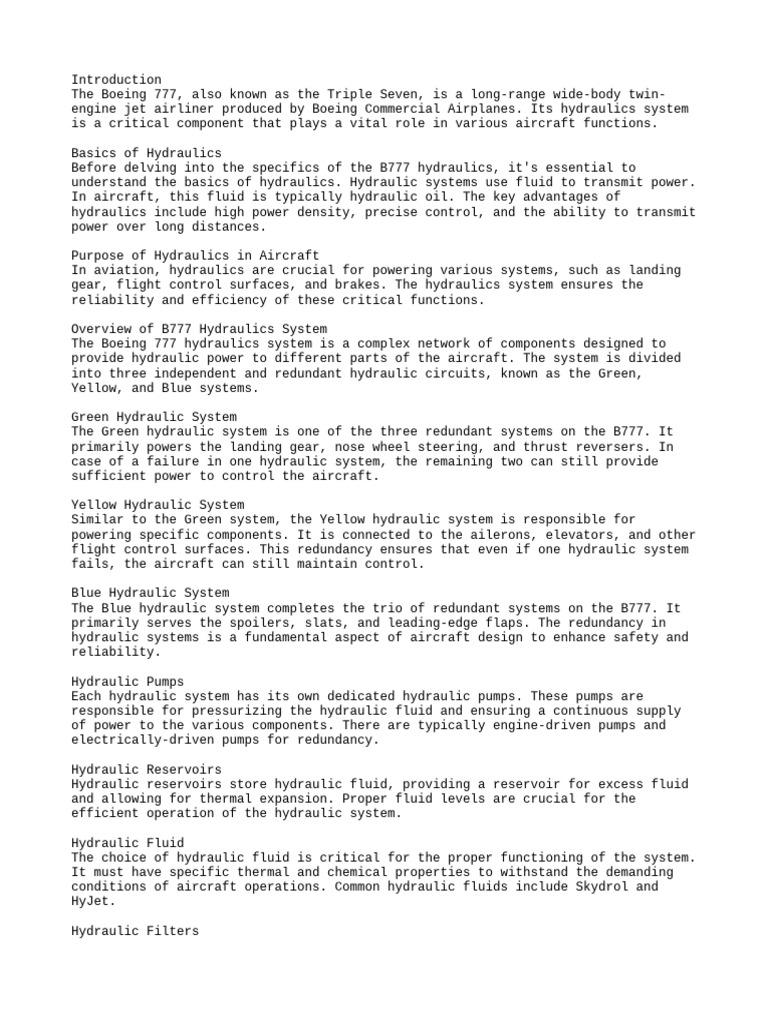 B 777 | PDF | Pump | Aircraft Flight Control System