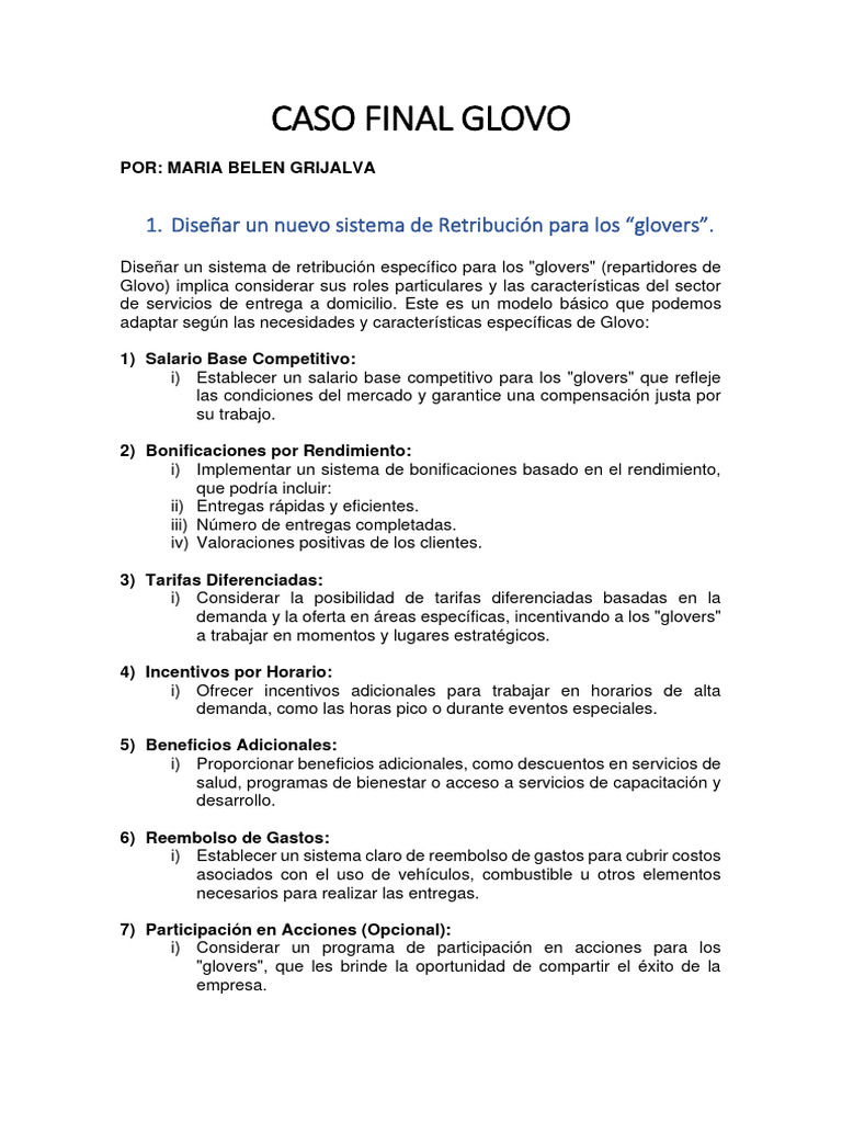 Caso Final Glovo Ok Pdf Business Ingeniería