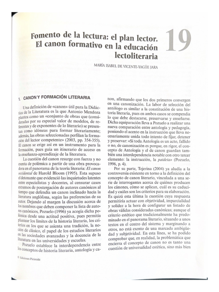 Fomento de La Lectura El Plan Lector. | PDF