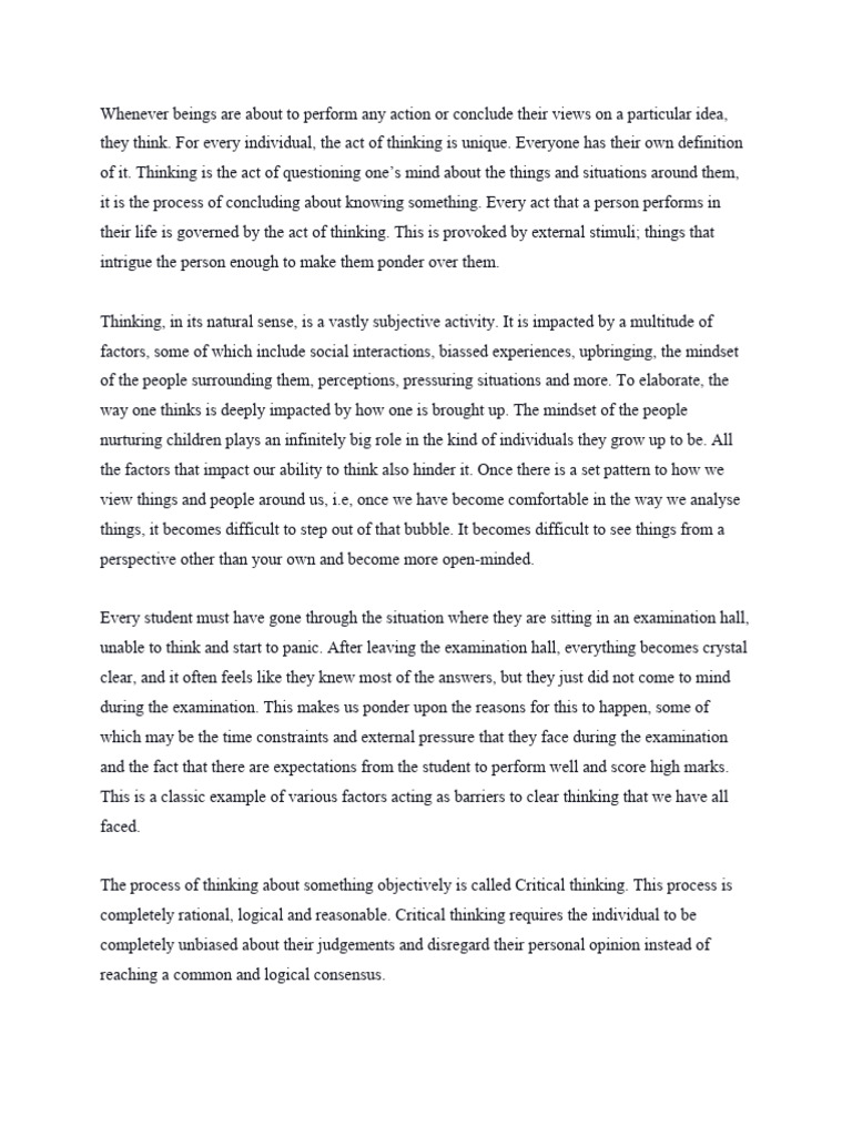 Group9 Reflection2 | Download Free PDF | Thought | Critical Thinking