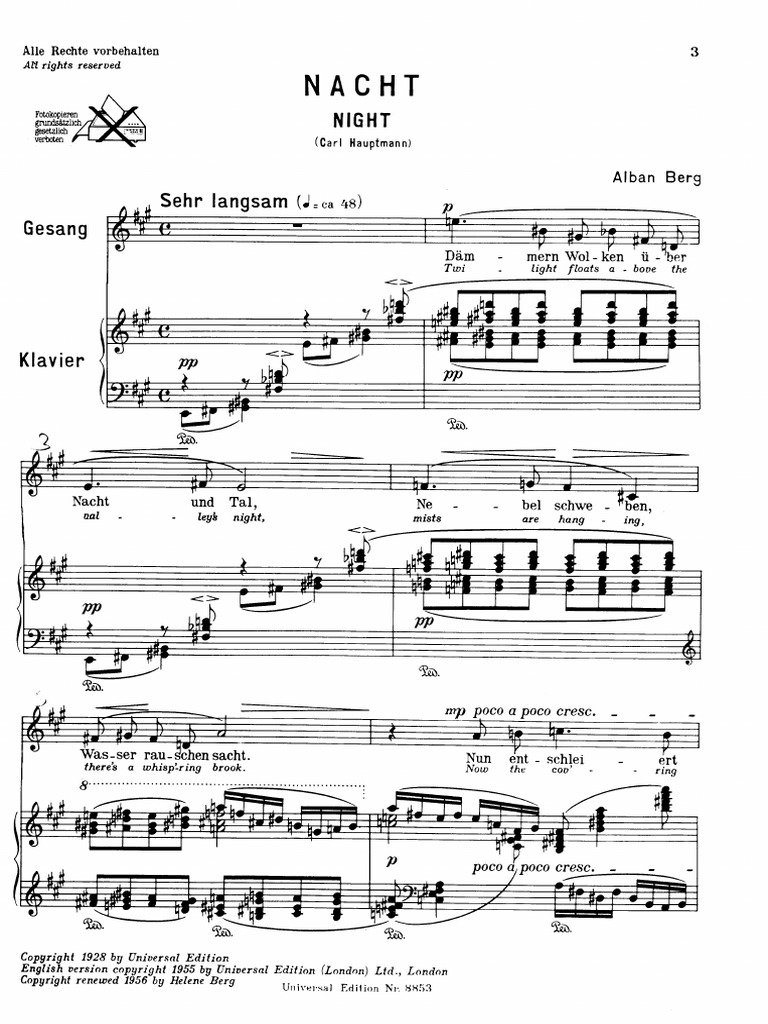 Berg Sieben Fruhe Lieder | PDF