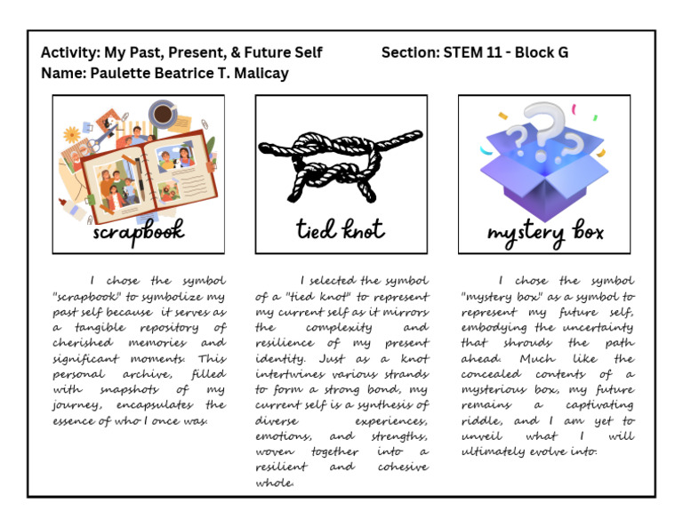 Activity My Past, Present, & Future Self | PDF