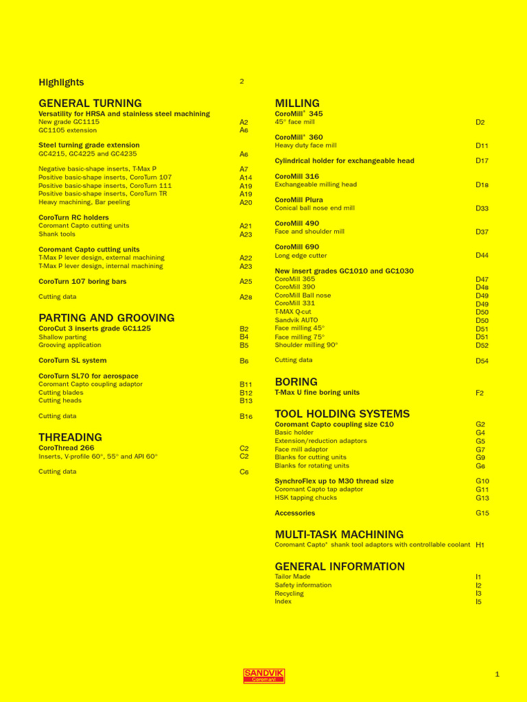 Catálogo de Ferramentas Usinagem - SANDVIK | PDF | Machining | Forging