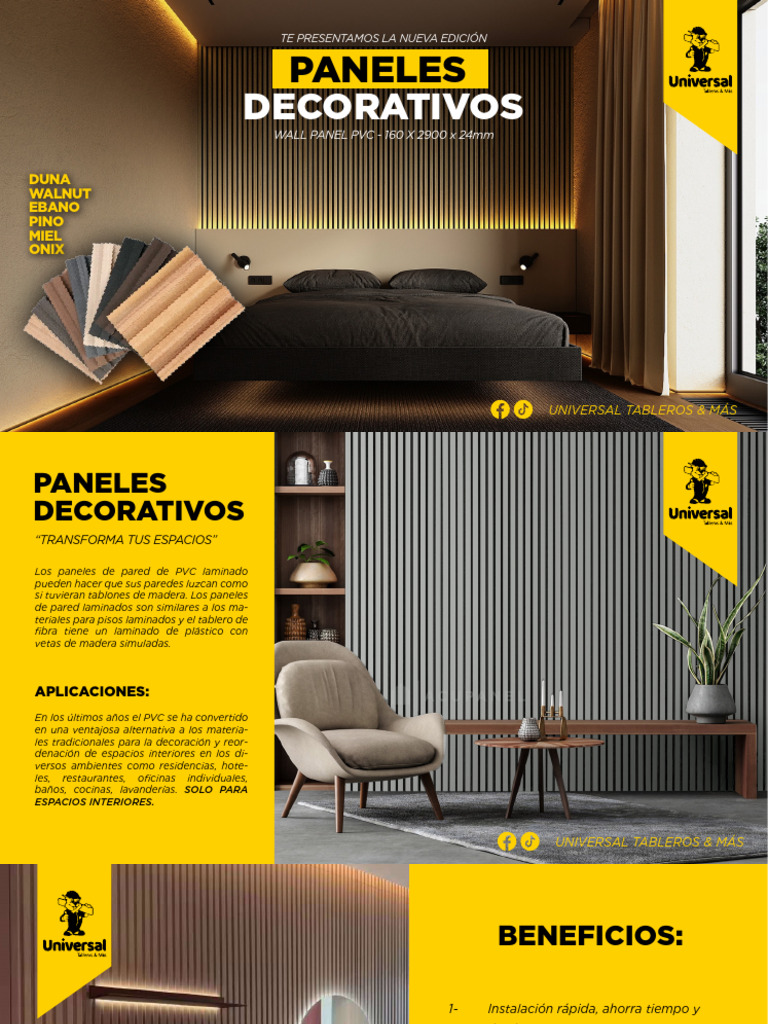 Paneles decorativos de PVC para interiores | PDF | Materiales