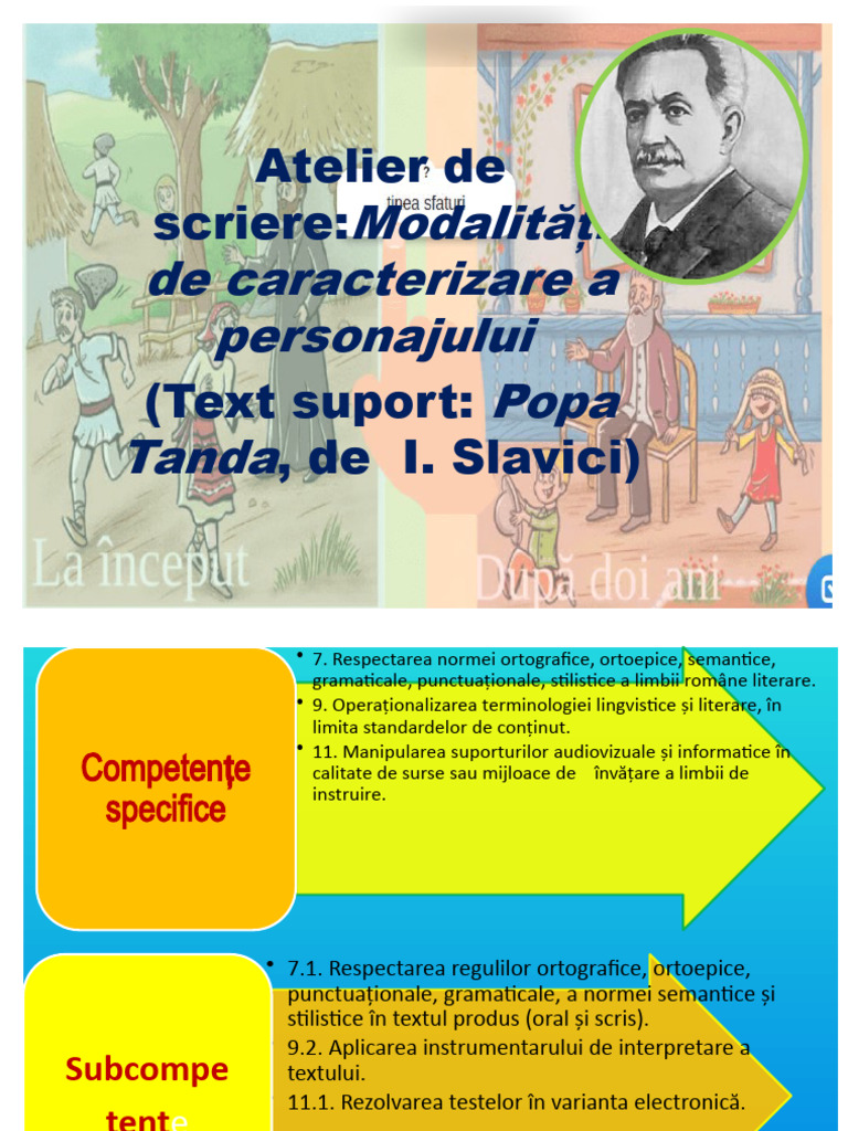 Modalități de Caracterizare A Personajului. Popa Tanda de I Slavici | PDF