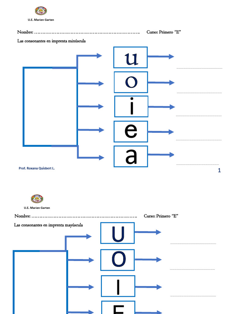 Fichas de Vocales | PDF