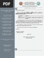 Barangay Certification-Interposing No Objection | PDF