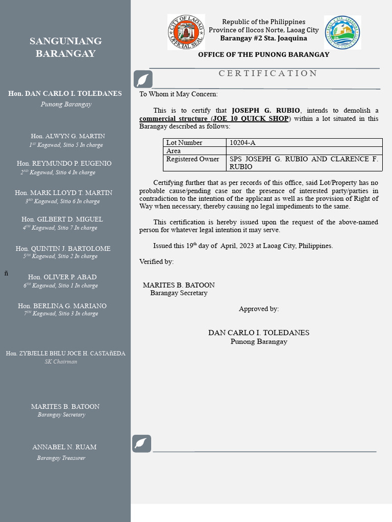 Certn of Demolition PERMIT 2 | PDF