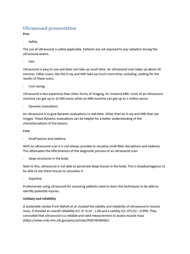 Ultrasound Presentation | PDF | Ultrasound | Magnetic Resonance Imaging