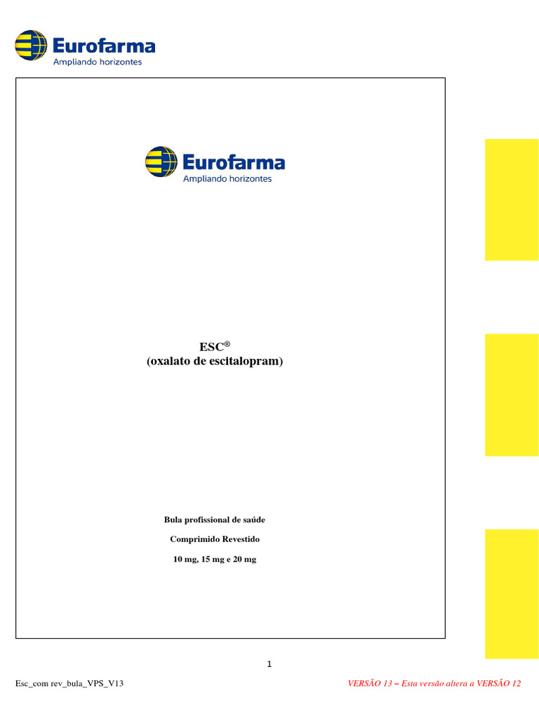 Bula Profissional Esc | PDF | Gravidez | Transtorno de ansiedade social