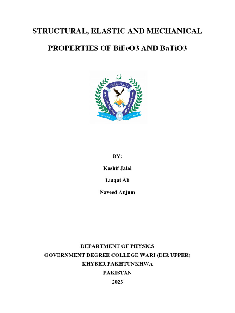 Kashif Jalal 2.0.edited | PDF | Density Functional Theory | Piezoelectricity