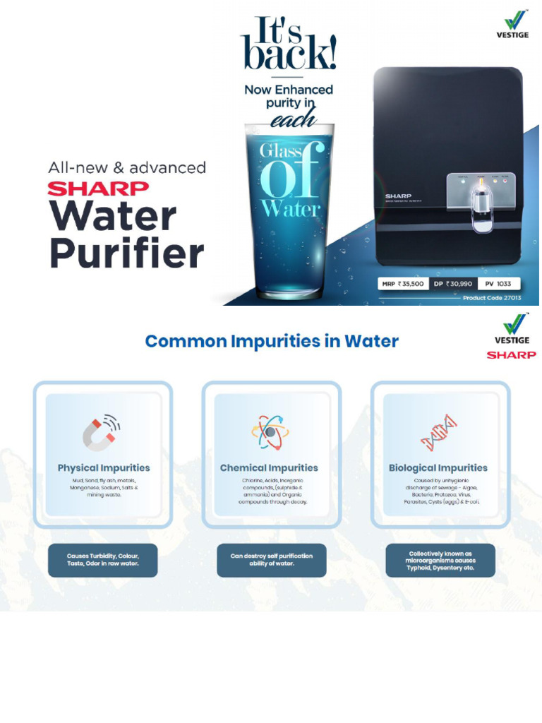 Sharp Water Purifier Presentation - April 2022 | PDF | Water Purification | Water