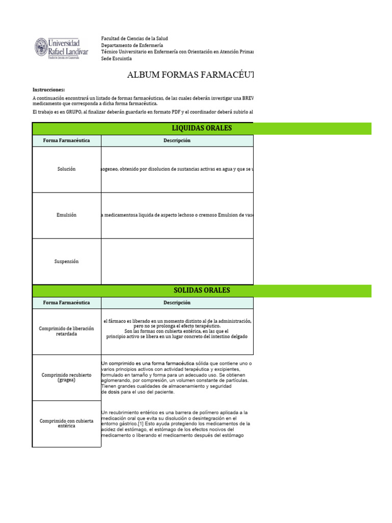 Album Formas Farmacéuticas (3 | PDF | Medicamentos con receta | Tableta ...