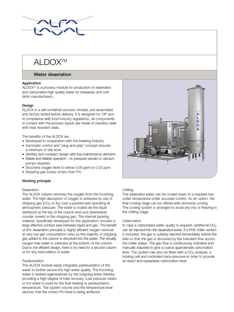 Alfa Laval Aldox | PDF | Water | Carbon Dioxide