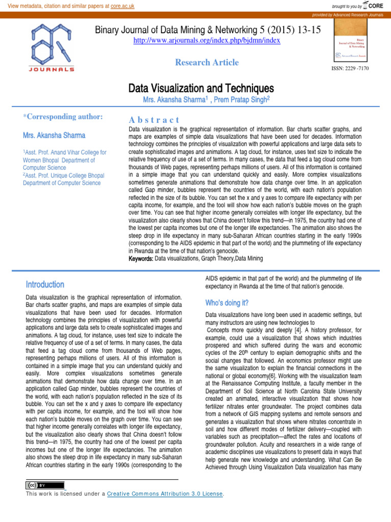 Data Visualization and Techniques | PDF | Data Analysis | Business Intelligence