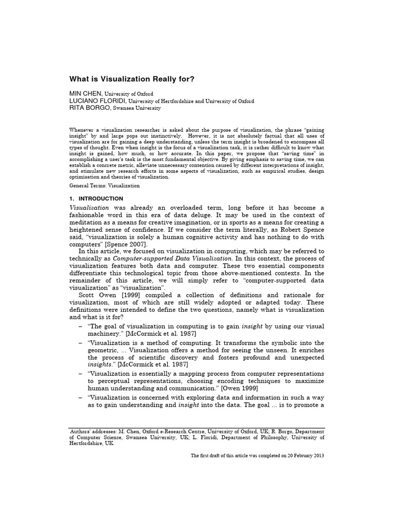 What Is Visualization Really For | PDF