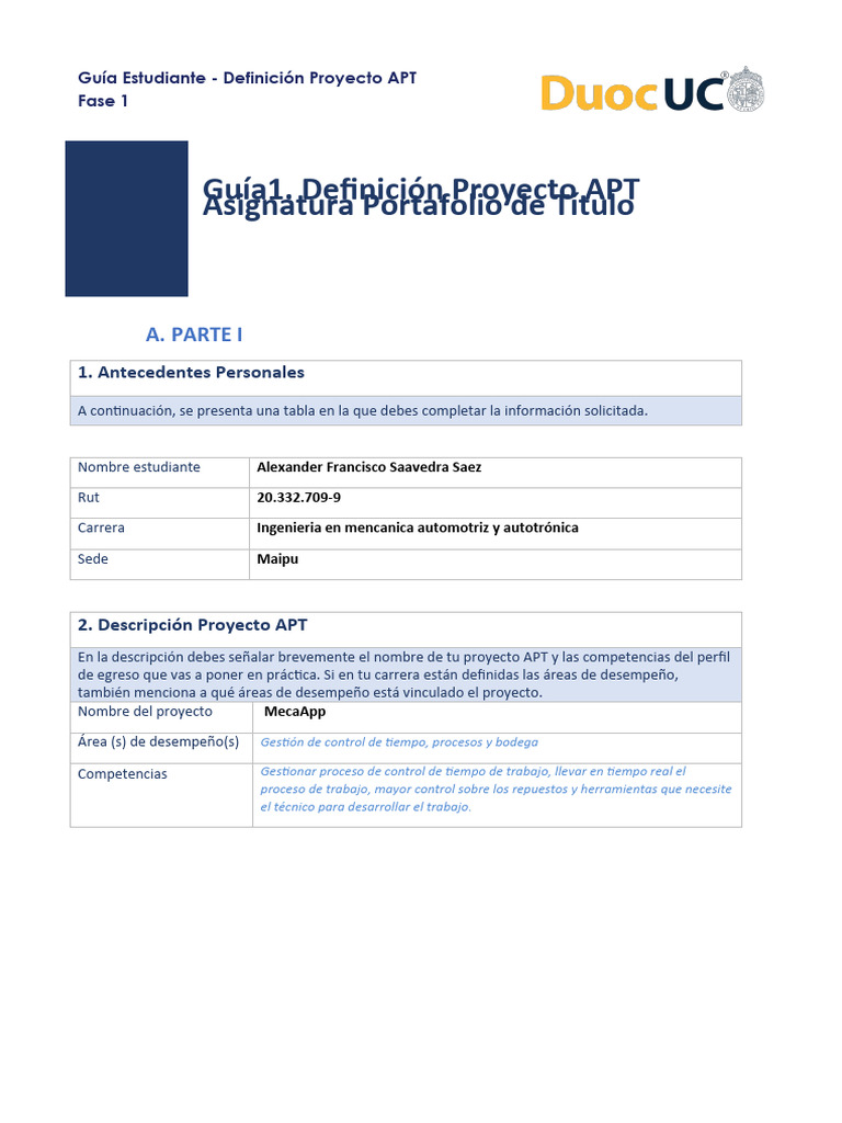 Definición del Proyecto APT MecaApp | PDF | Aplicación movil