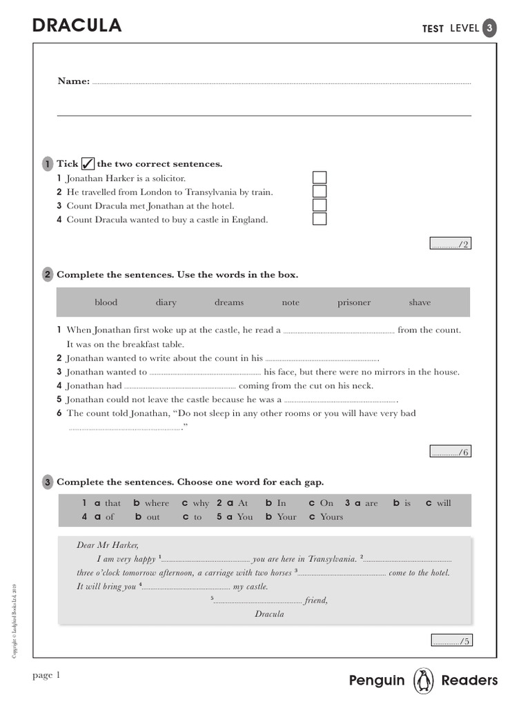 PR DRACULA Test | PDF | Mina Harker | Count Dracula