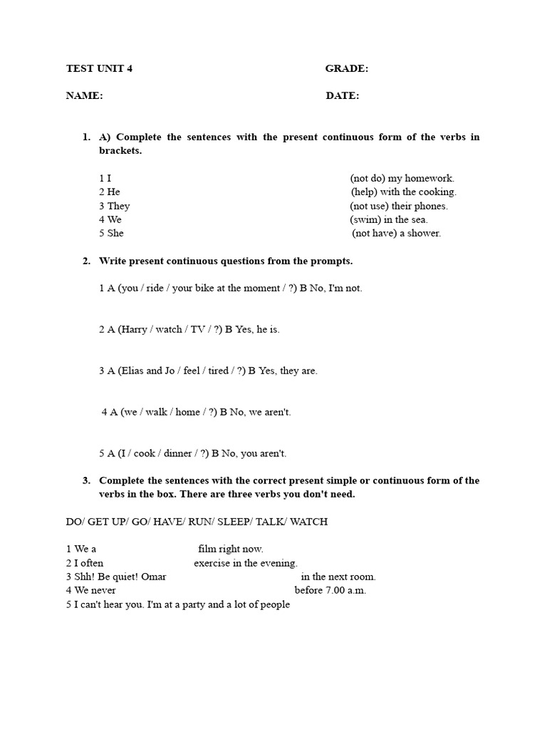 Exam 1 ESO - Unit 4 | PDF | Language Arts & Discipline | Foreign Language Studies