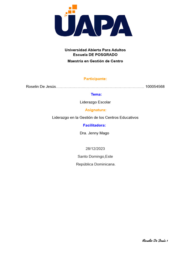 Tarea 2 de Liderazgo | PDF | Liderazgo | Plan de estudios