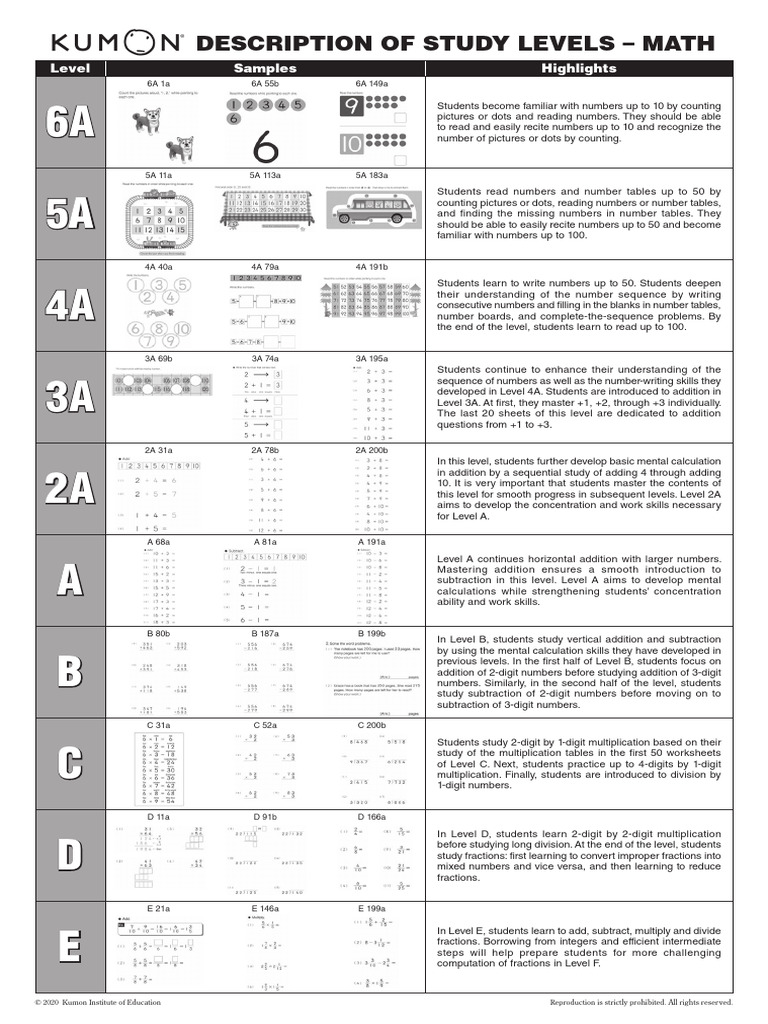 Description of Study Levels | PDF | Function (Mathematics) | Equations