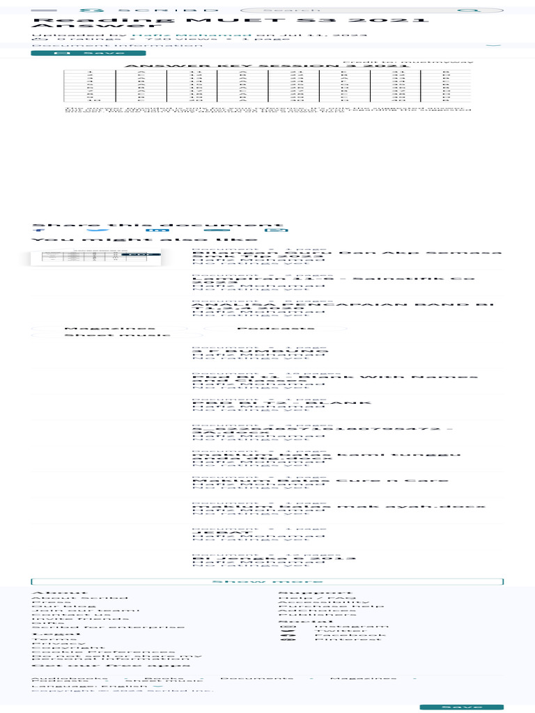 Reading MUET S3 2021 Answer PDF | PDF | Scribd | Software