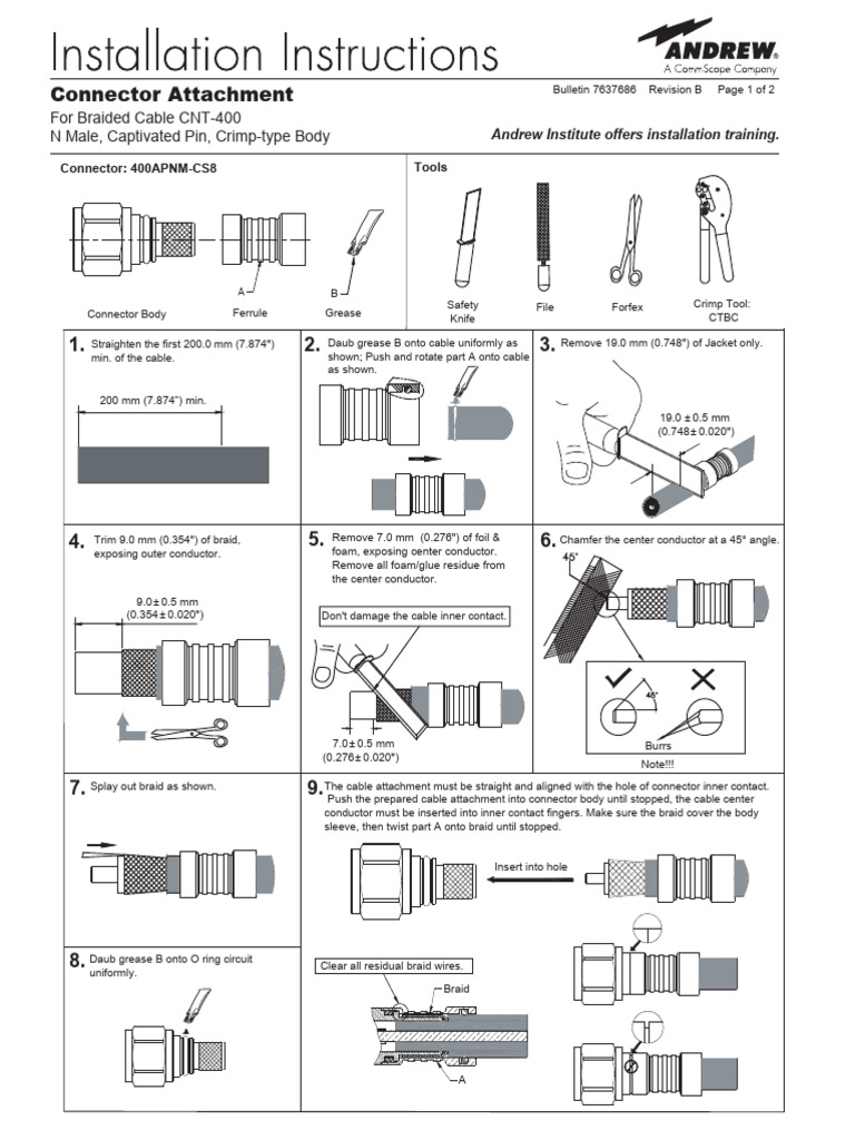 Connector Attachment For Braided Cable CNT-400 | PDF