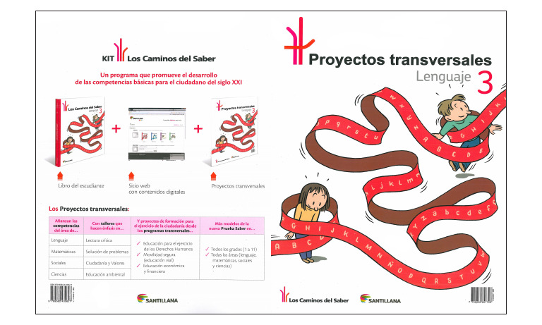 Los Caminos de Saber Lenguaje 3 Proyectos Transversales Portada | PDF