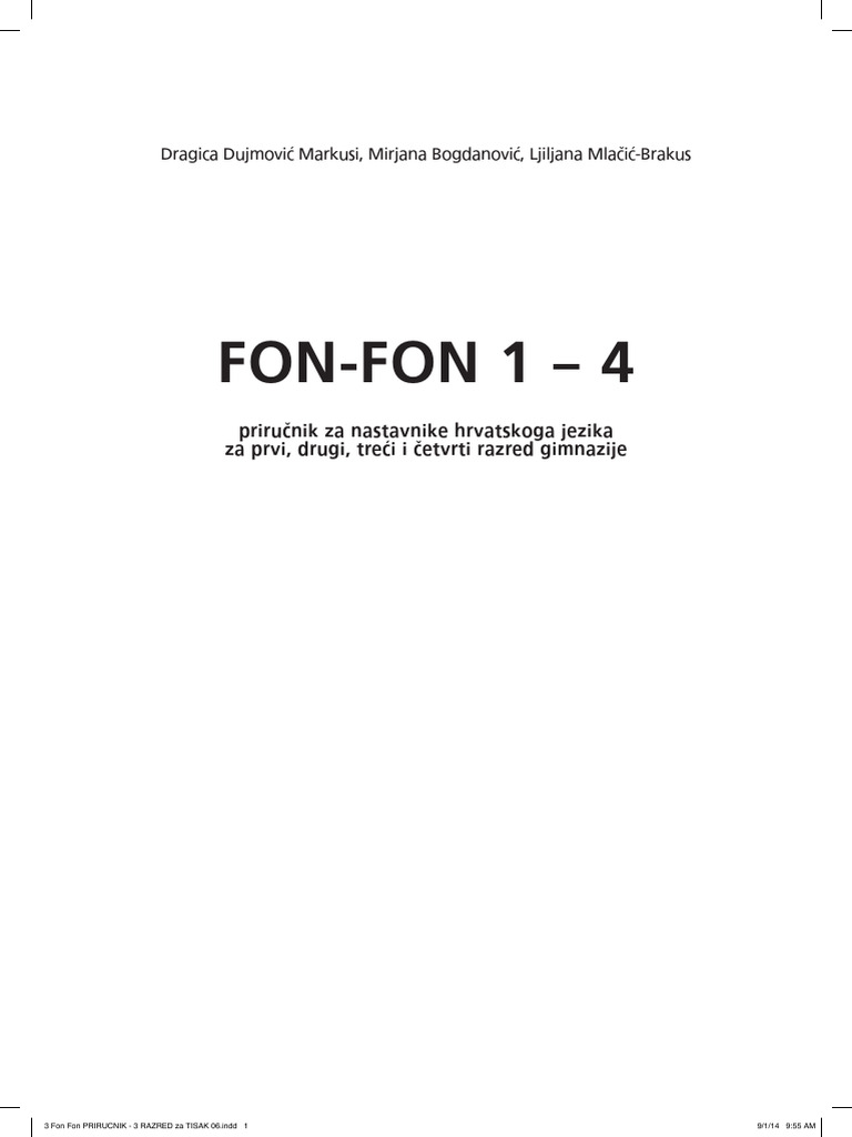 Fon-Fon 1-4 Prirucnik 2. Svezak 0 | PDF