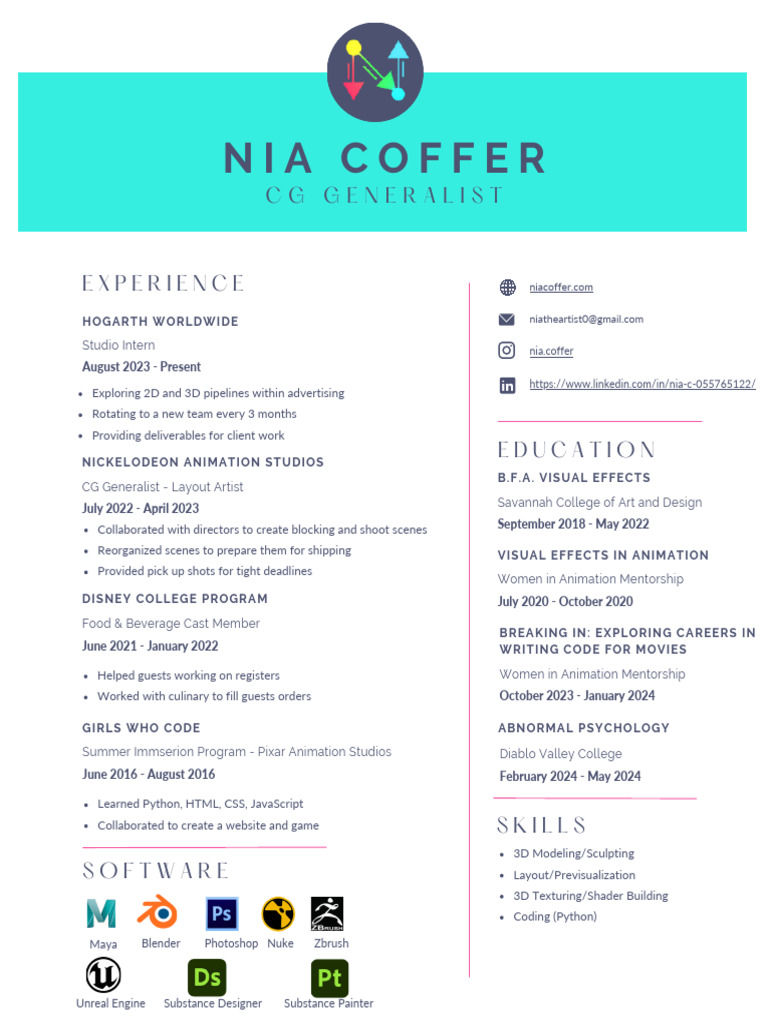 Nia CG Generalist Resume 2024 | PDF | Computing