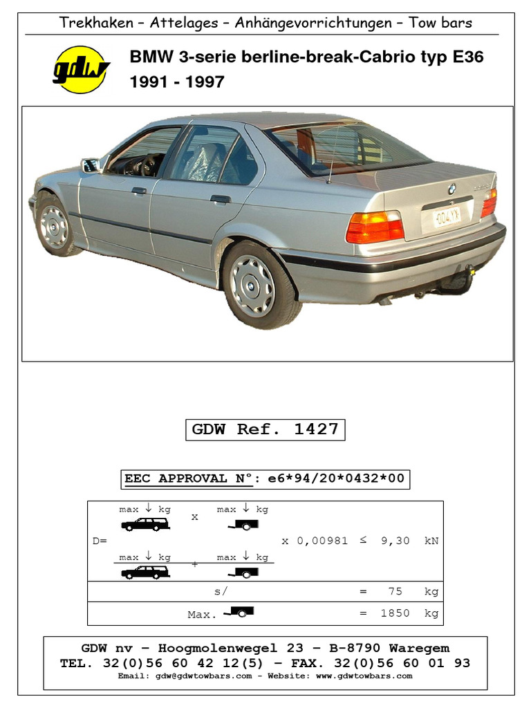 1427 Gancho BMW e 36 | PDF