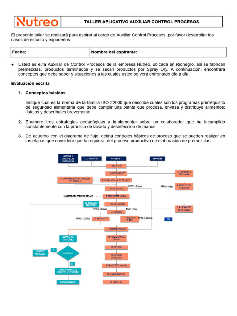 Taller Aplicativo Auxiliar Control Procesos - 2023 | PDF
