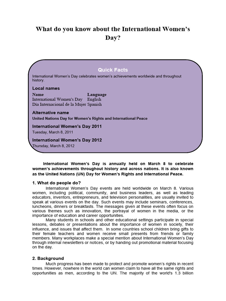 Womens Day | PDF