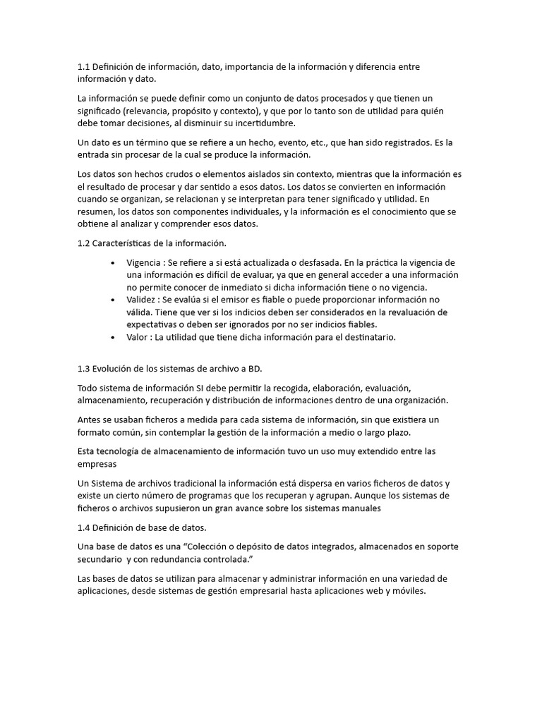 Información y Datos: Definición y Diferencias | PDF | Información ...